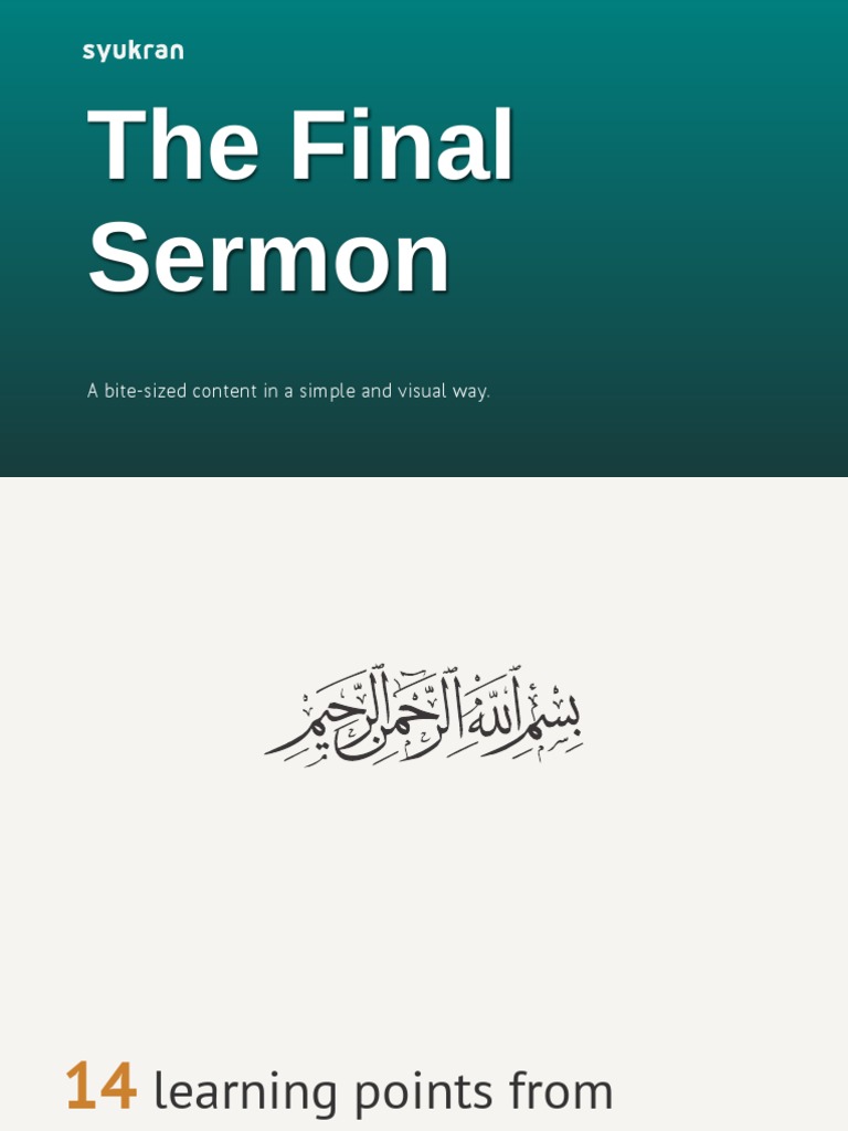 Key Lessons from Muhammad's Final Sermon | PDF | Usury | Muhammad
