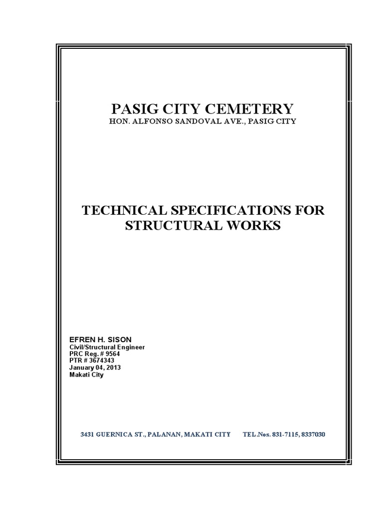 Technical Specifications (STRUCTURAL) | PDF | Concrete | Specification (Technical Standard)