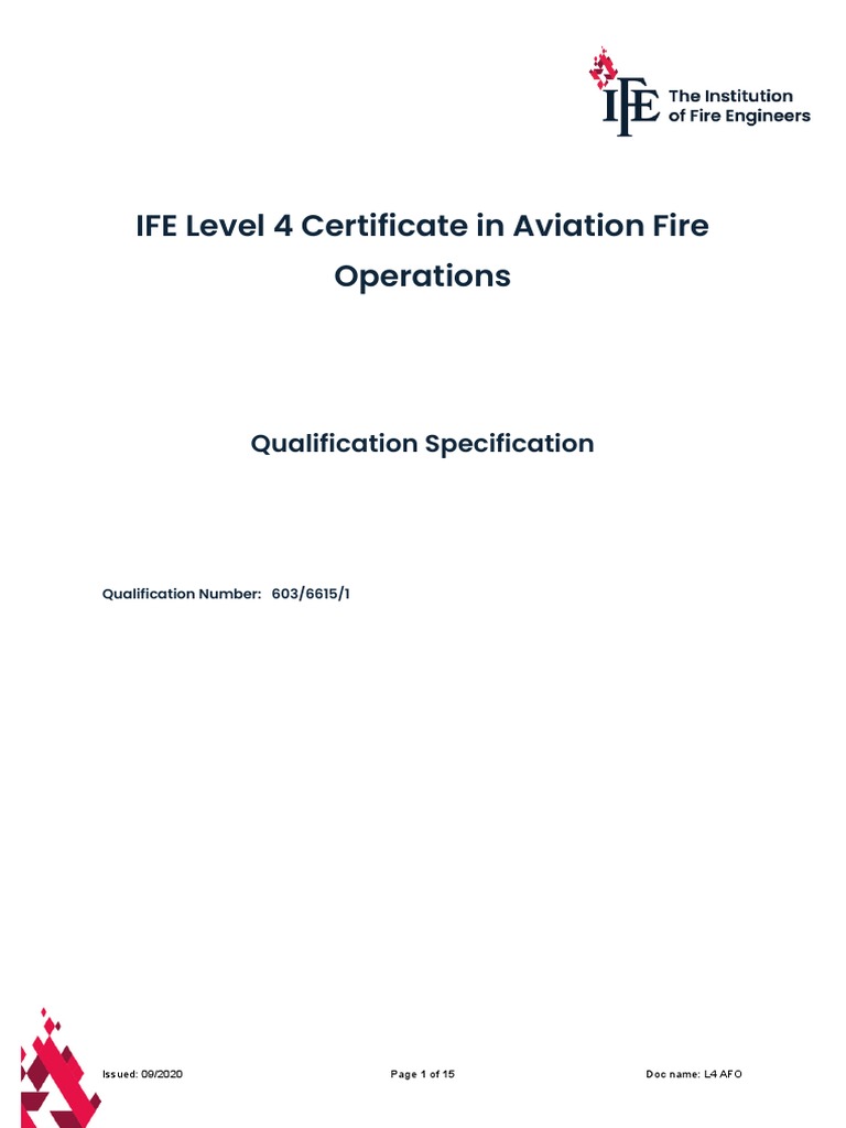 IFE Level 4 Certificate in Aviation Fire Operations | PDF | Airport ...