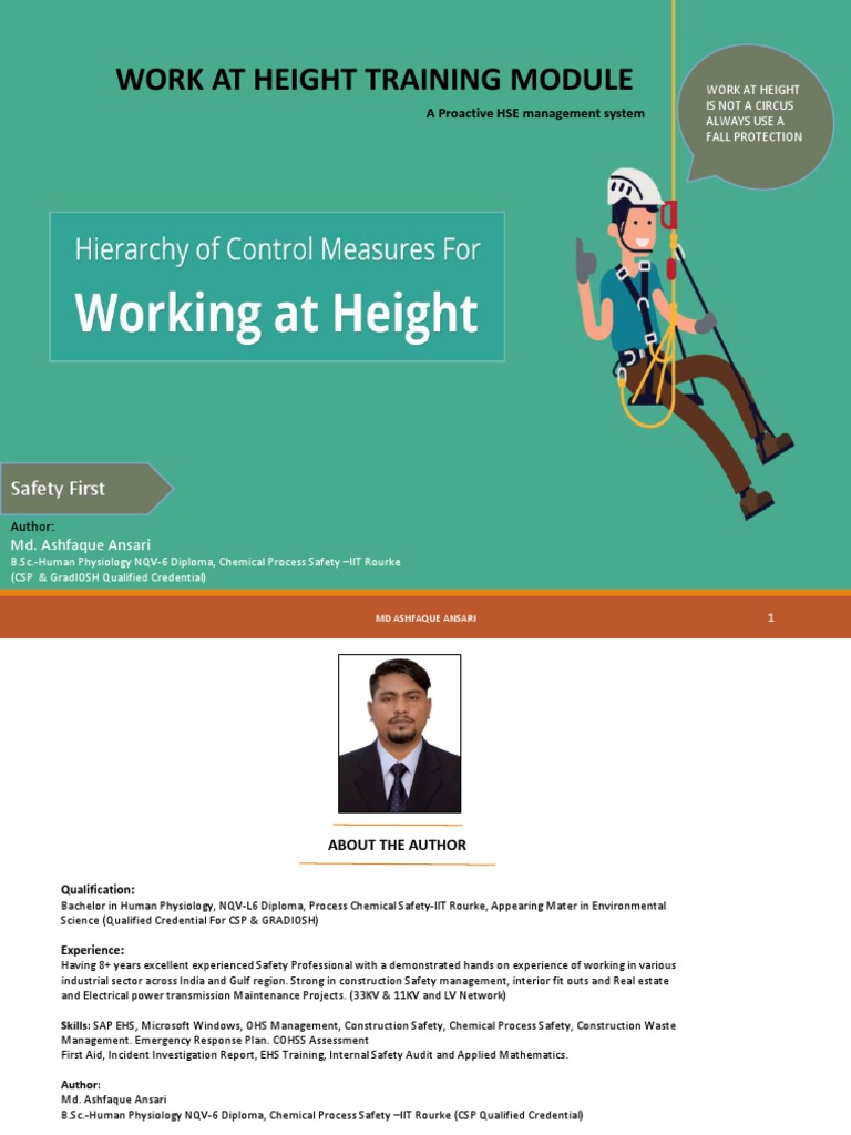 Work at Height Training Module: Safety First | PDF | Personal ...