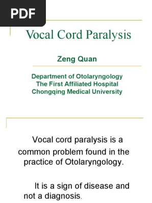 Vocal Cord Paralysis Ppt