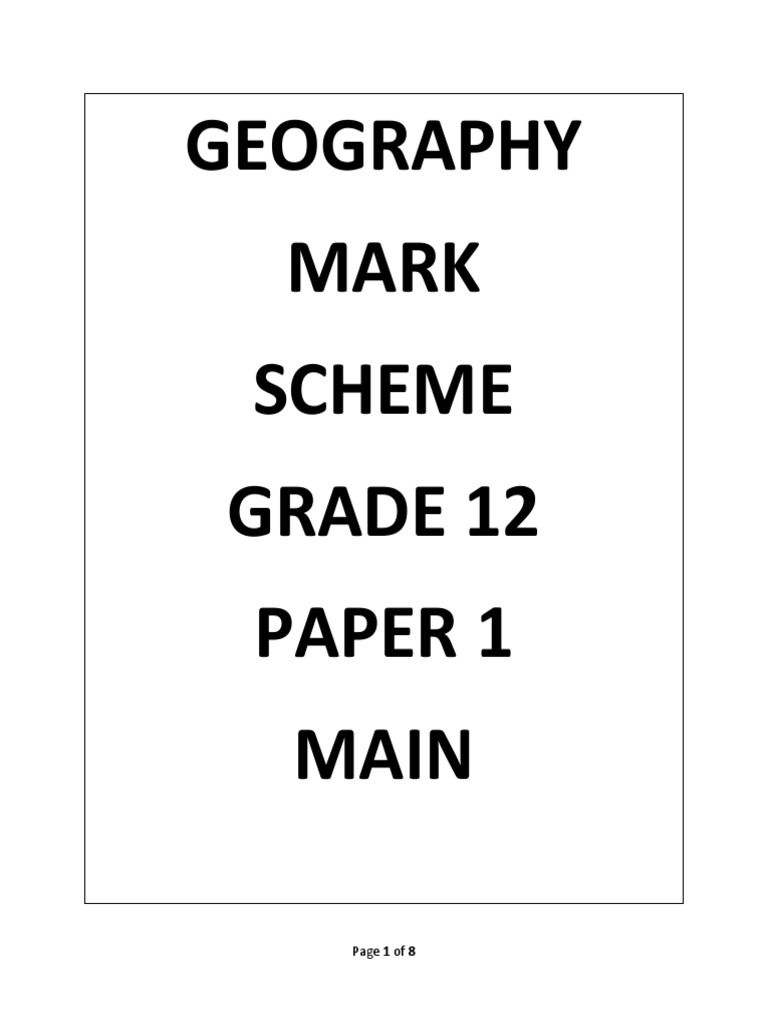 Geography Mark Scheme Grade 12 Paper 1 Main | PDF | Plate Tectonics | Flood