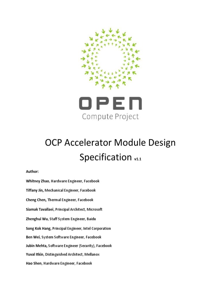 Ocp Accelerator Module Design Specification - v1p1 | PDF | Electrical ...