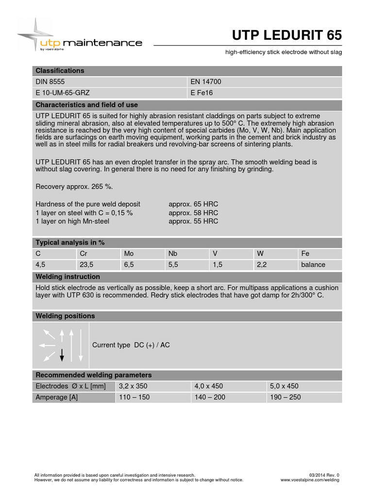 Utp Ledurit 65 | PDF | Welding | Construction