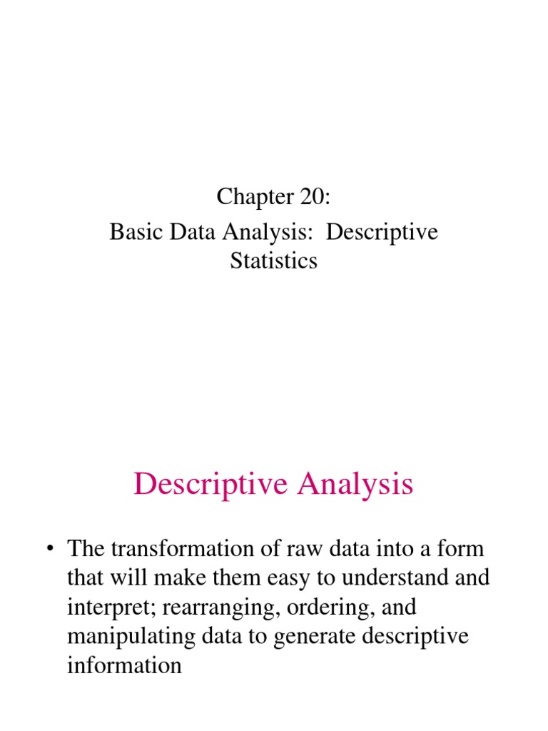 Ch20-Basic Data Analysis-Descriptive Statistics | PDF | Level Of Measurement | Statistics