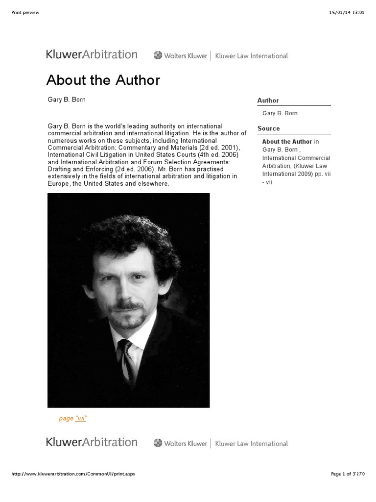 F Gary Born - International Commercial Arbitration | PDF | Arbitration ...
