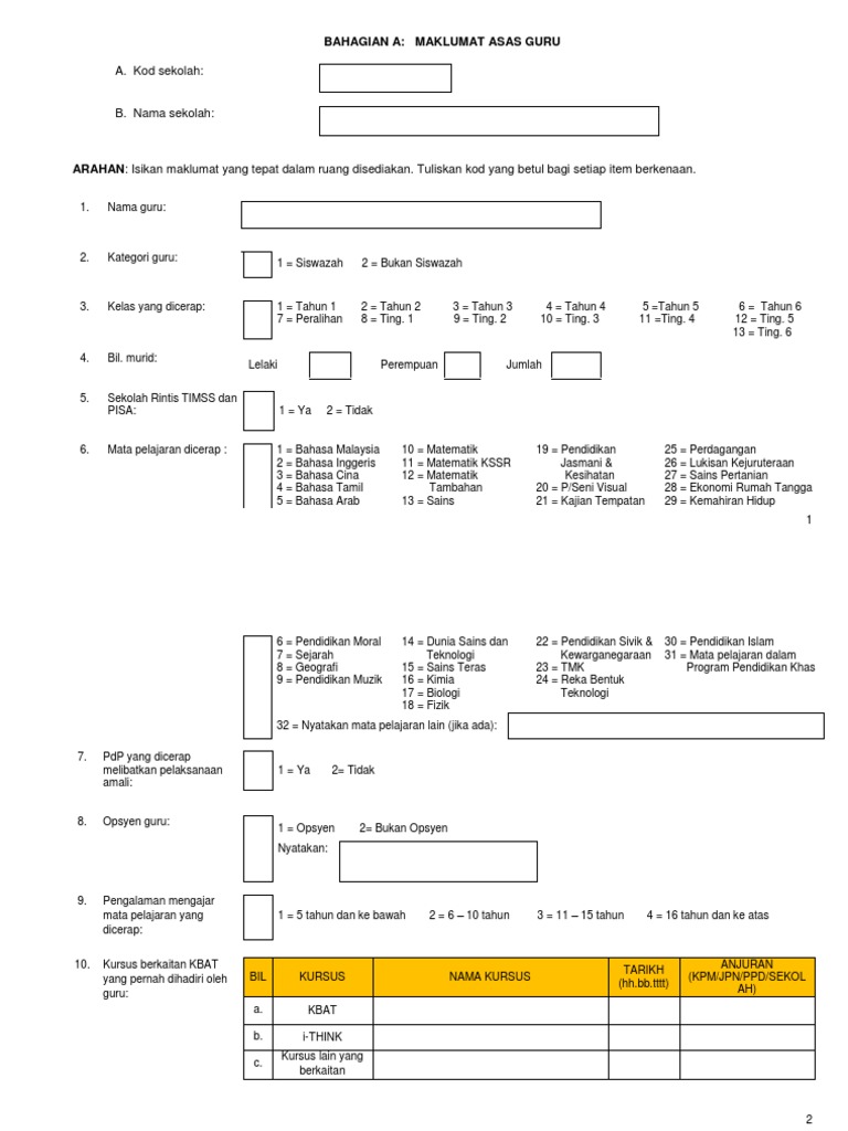 Instrumen Pemantauan Kbat Dalam PDP | PDF
