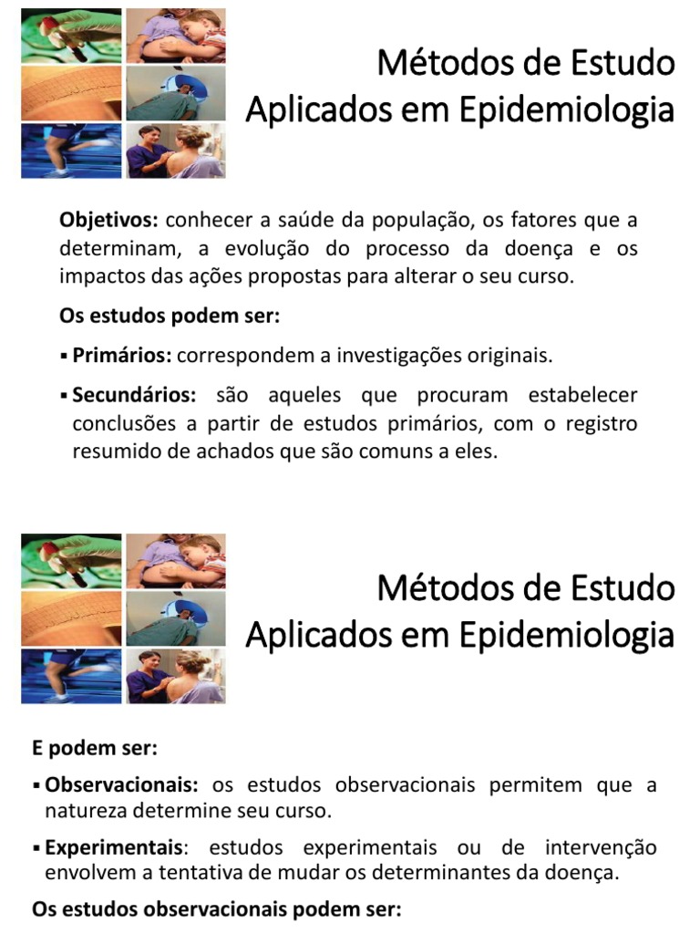 Desenhos de Estudo em Epidemiologia - Alunos | PDF | Epidemiologia ...