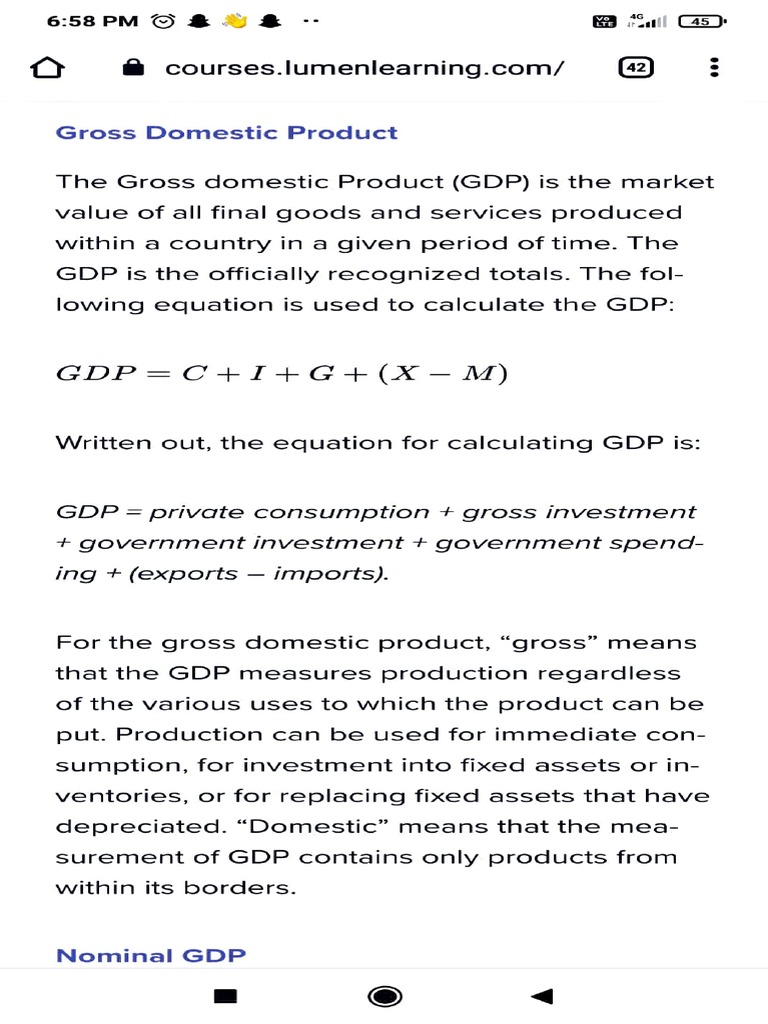 GDP, Nominal, Real and GDP Deflator | PDF | Gross Domestic Product ...