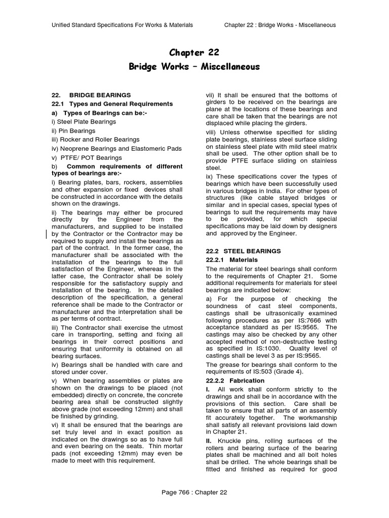 Bridge Works - Miscellaneous | PDF | Bearing (Mechanical) | Casting ...