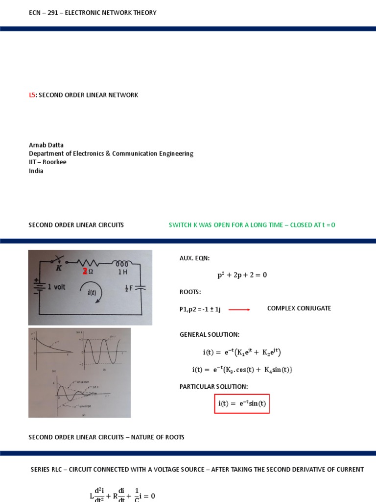 Ecn - 291 - Electronic Network Theory | PDF | Damping | Electrical Circuits