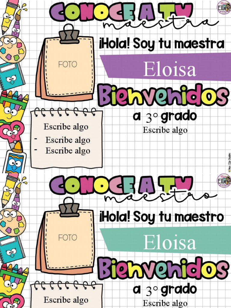 Conoce A Tu Maestra o Maestro Editable | PDF