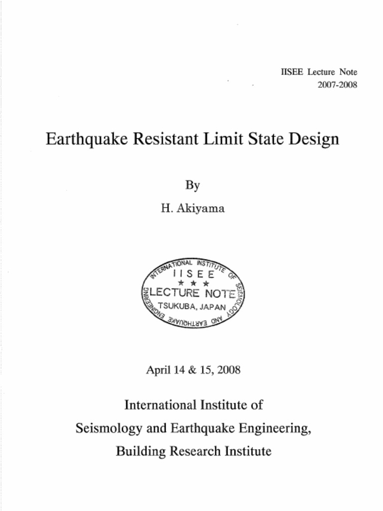 Akiyama-2008-Earthquake Resistant Limit State Design | PDF