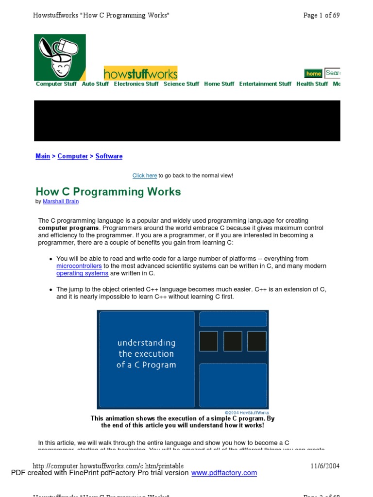 C Programming Descargar Gratis Pdf C Programming Language Subroutine