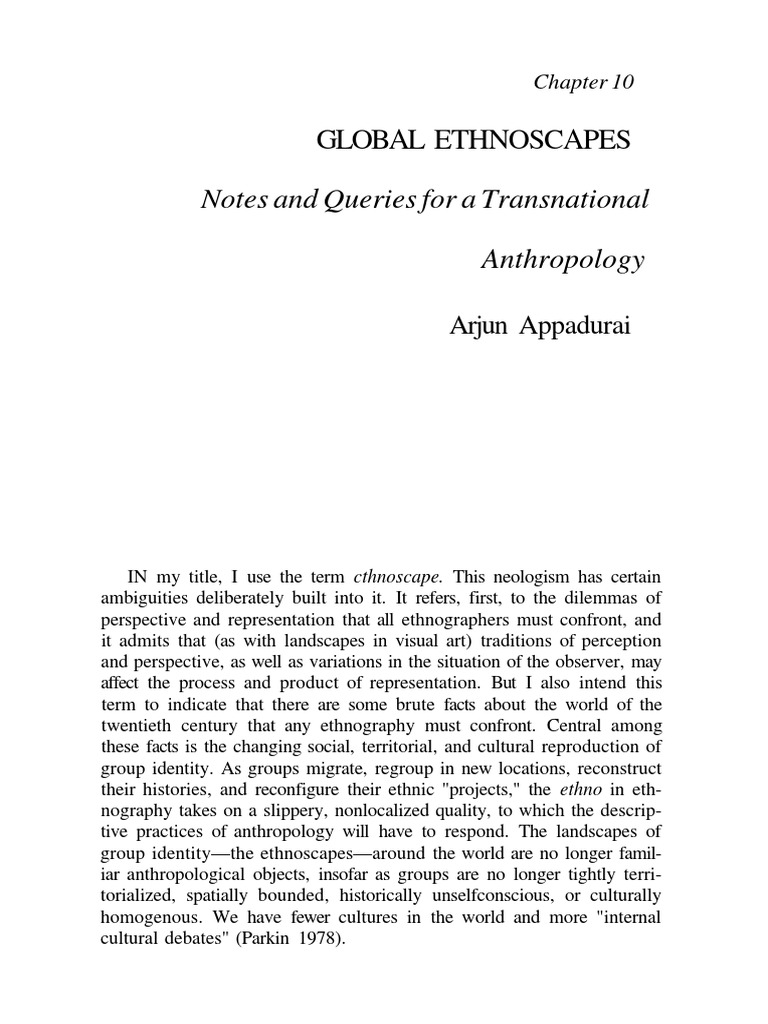 Deterritorialization and the Emergence of Interactive Ethnoscapes in a ...