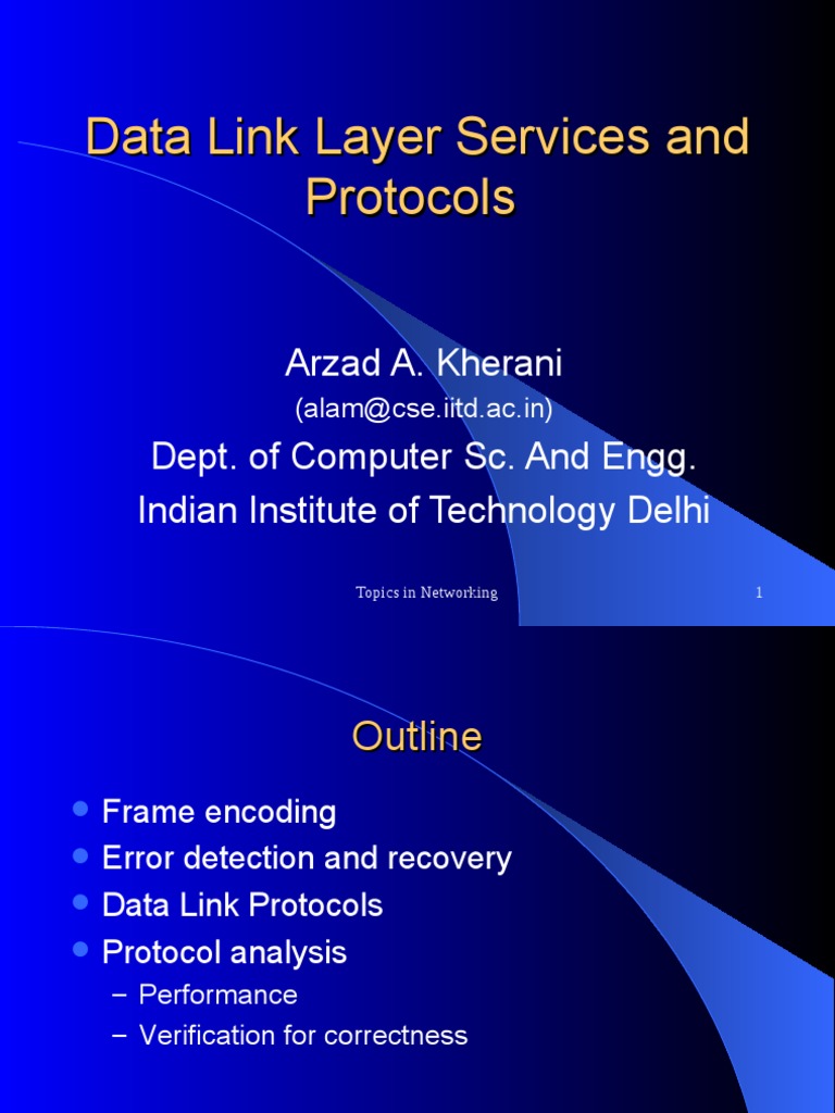 Data Link Layer Services and Protocols | PDF | Transmission Control ...