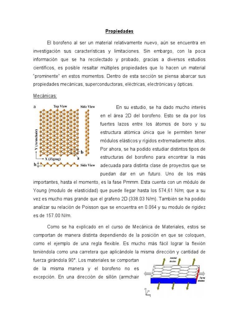 Propiedades Borofeno | PDF | Superconductividad | Grafeno