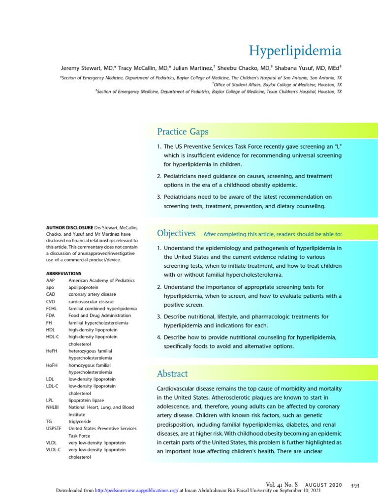 Hyperlipidemia: Practice Gaps | PDF | Hypercholesterolemia | High Density Lipoprotein