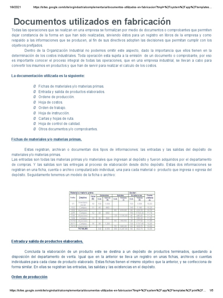 Documentos Clave en Producción Industrial | PDF | Presupuesto