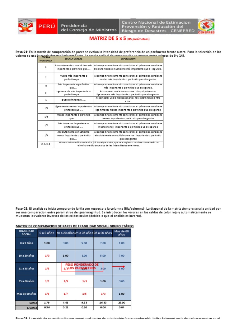 Matriz Saaty RIESGO | PDF | Matriz (Matemáticas) | Teoría de la matriz