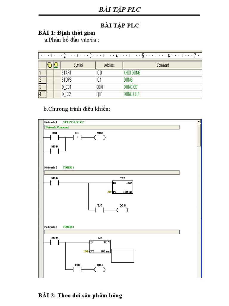 Bai Tap PLC Co Ban | PDF