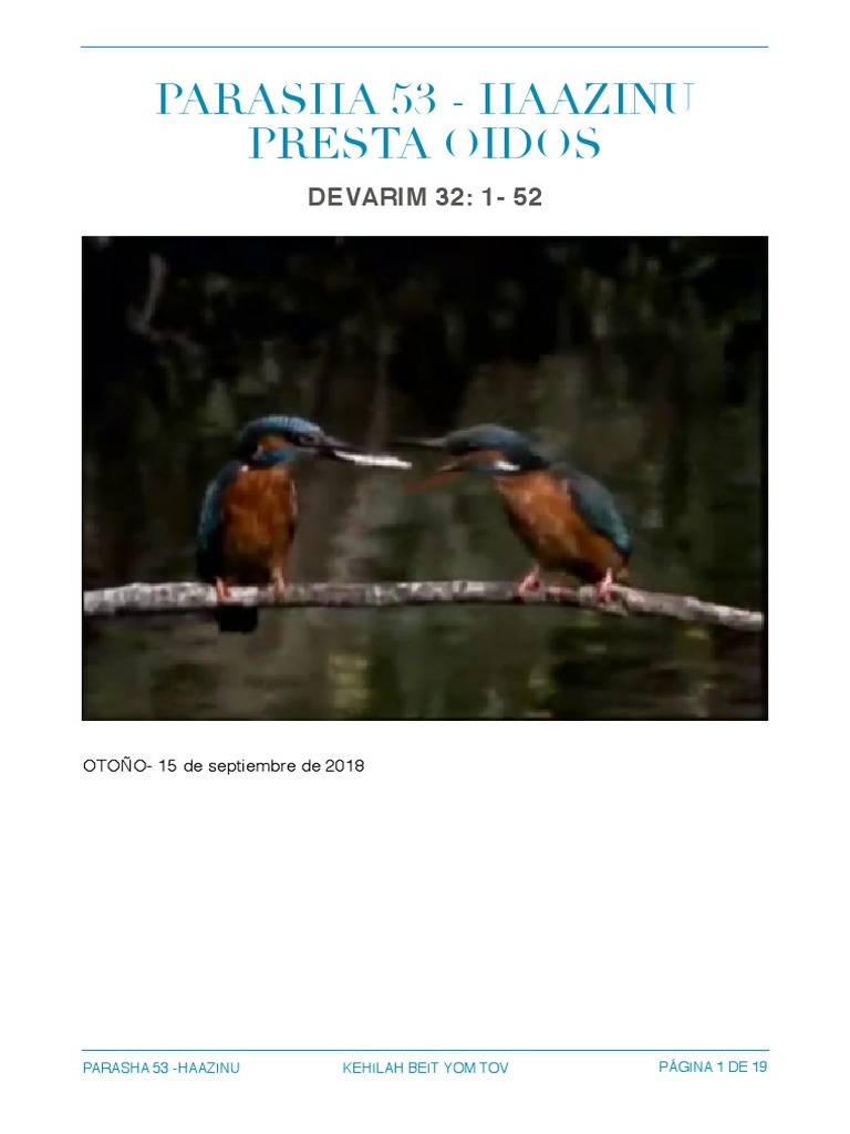 Parasha 53 Haazinu Presta Oidos Devarim | PDF | Yahvé | Judios