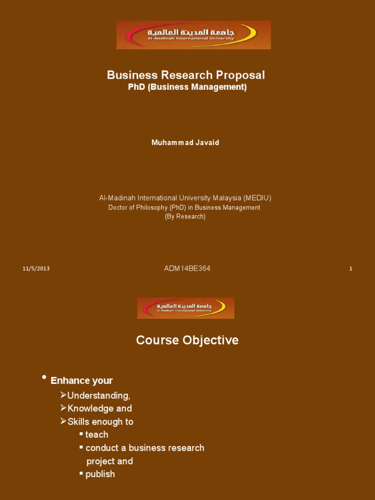 PhD Business Research Proposal Guide | PDF | Quantitative Research ...