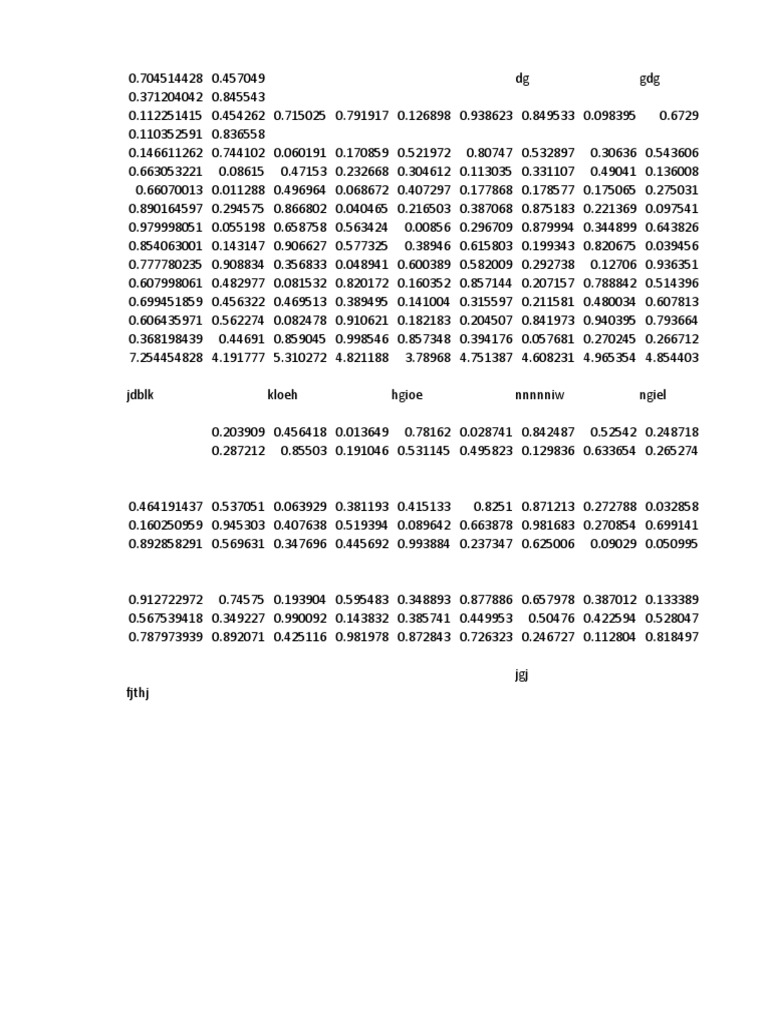 Random Number Data Set Analysis | PDF
