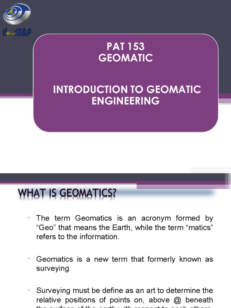 1.introduction To Geomatic | PDF | Surveying | Observational Error