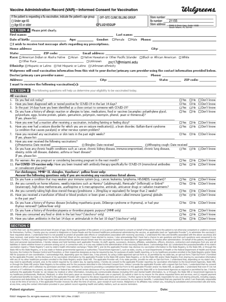 Walgreens VAR Form | PDF | Race And Ethnicity In The United States ...