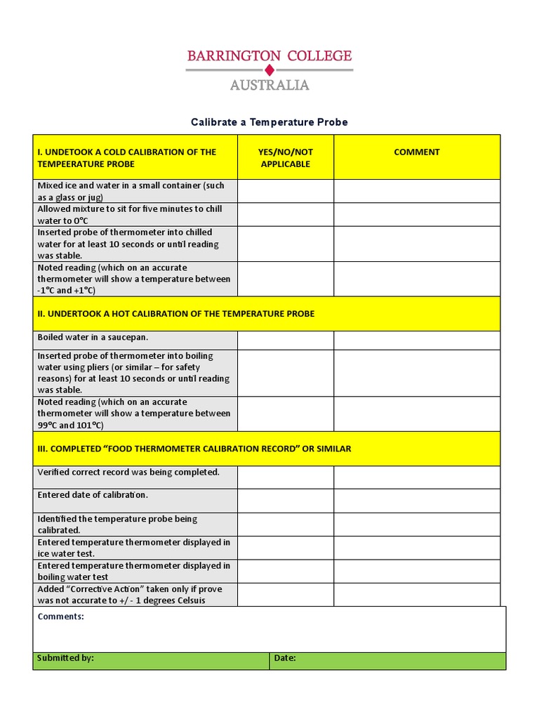 Temperature Probe Calibration Guide | PDF | Cooking, Food & Wine