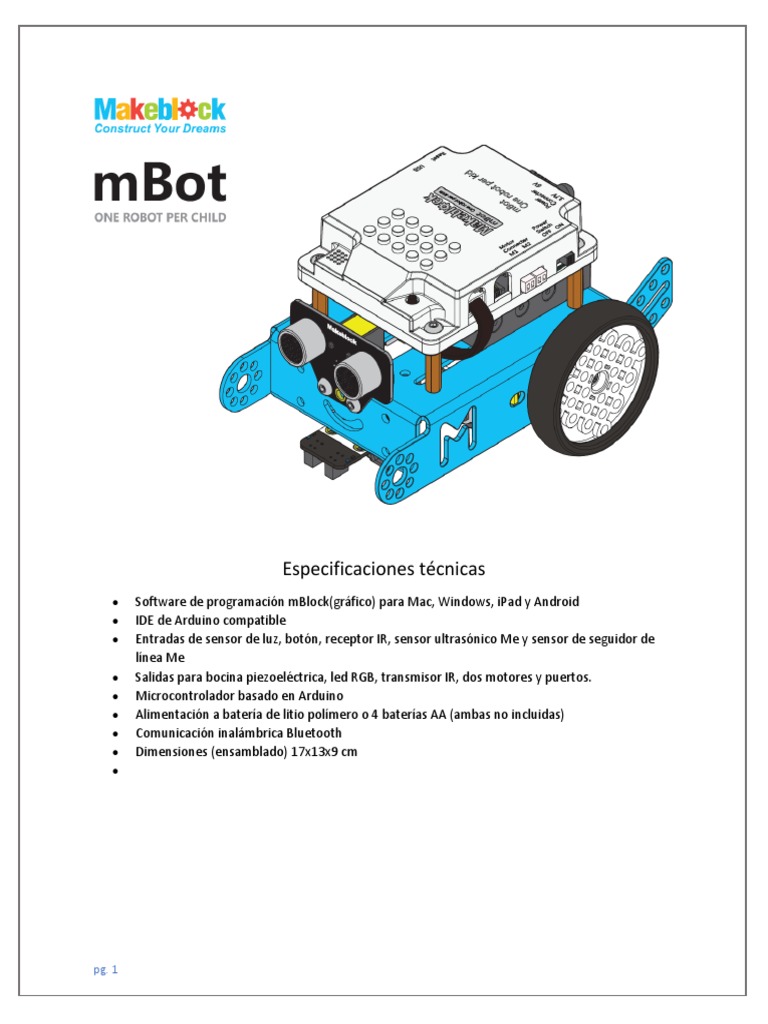 Especificaciones Técnicas - Mbot | PDF