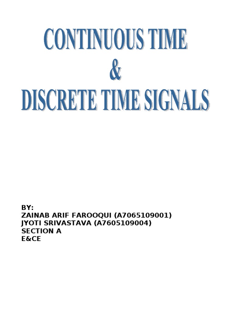 Cts Dts Pdf Discrete Time And Continuous Time Mathematical Analysis
