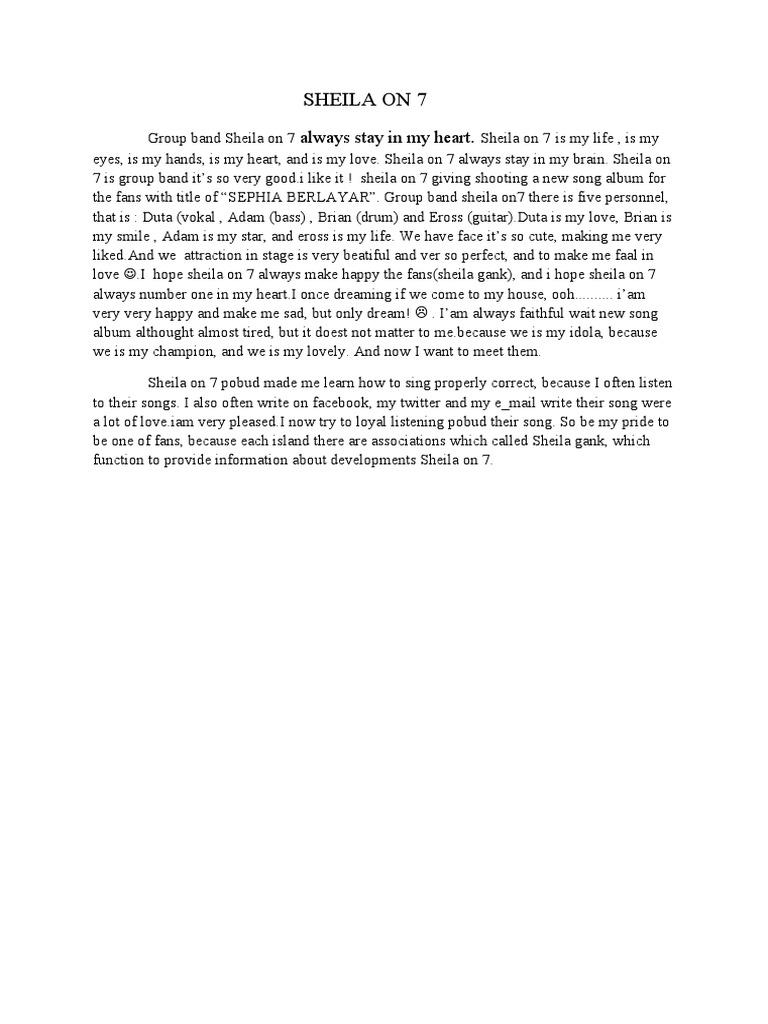 Sheila on 7 Fan Devotion | PDF | Art | Poetry