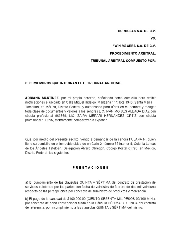 Procedimiento Arbitral | Descargar gratis PDF | Arbitraje | Demanda ...