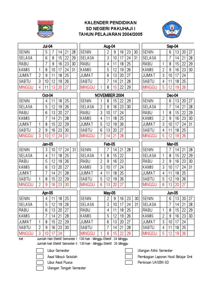 Kalender Pend 2004-2005 | PDF