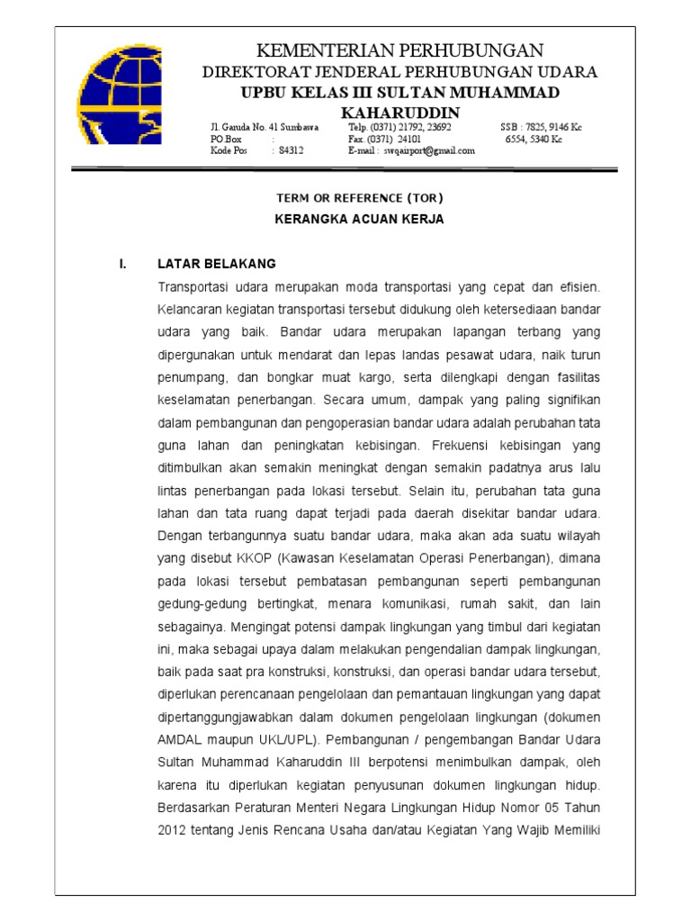 RKL/RPL Pengembangan Bandara Sumbawa | PDF | Sains & Matematika