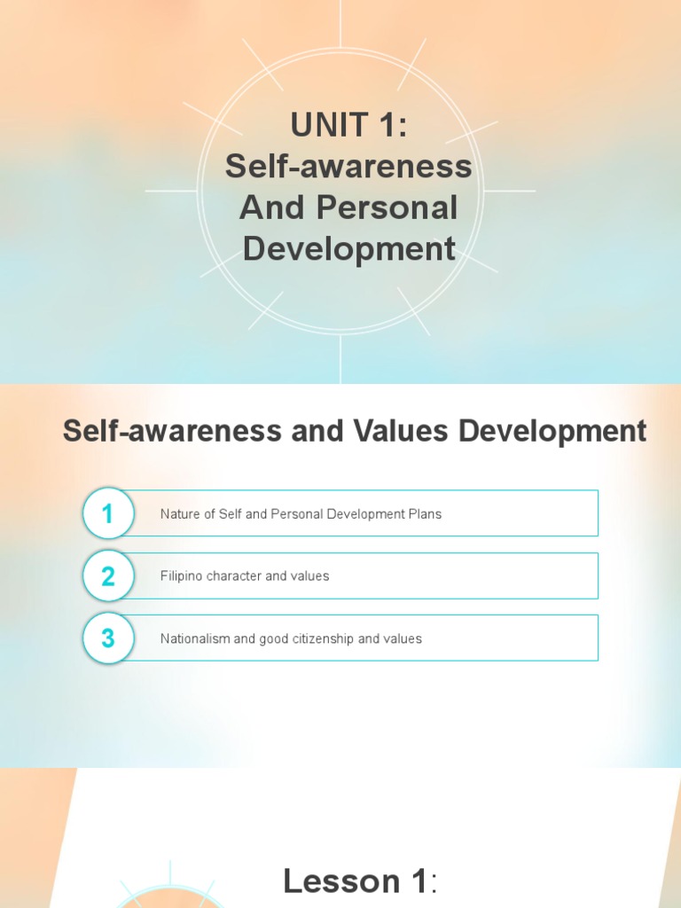 Unit 1: Self-Awareness and Personal Development | PDF | Behavior ...