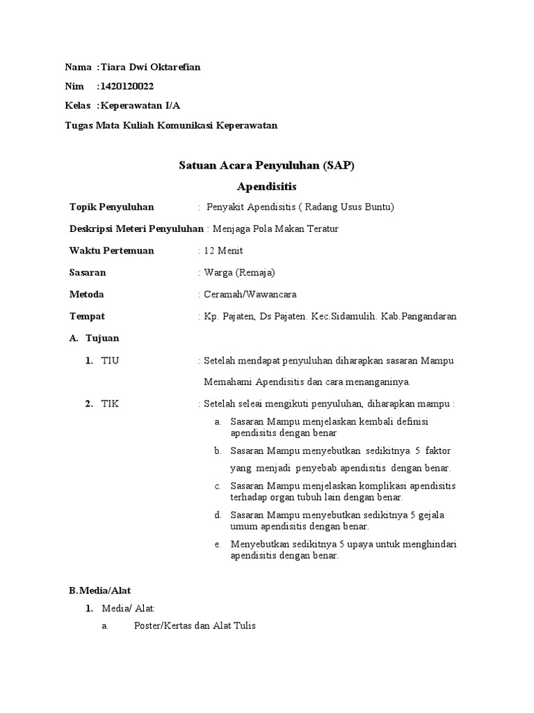 Sap Apendisitis Tiara Dwi Oktarefian | PDF