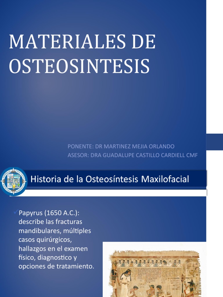 Materiales Osteosintesis Martinez Mej | PDF | Tornillo | Titanio