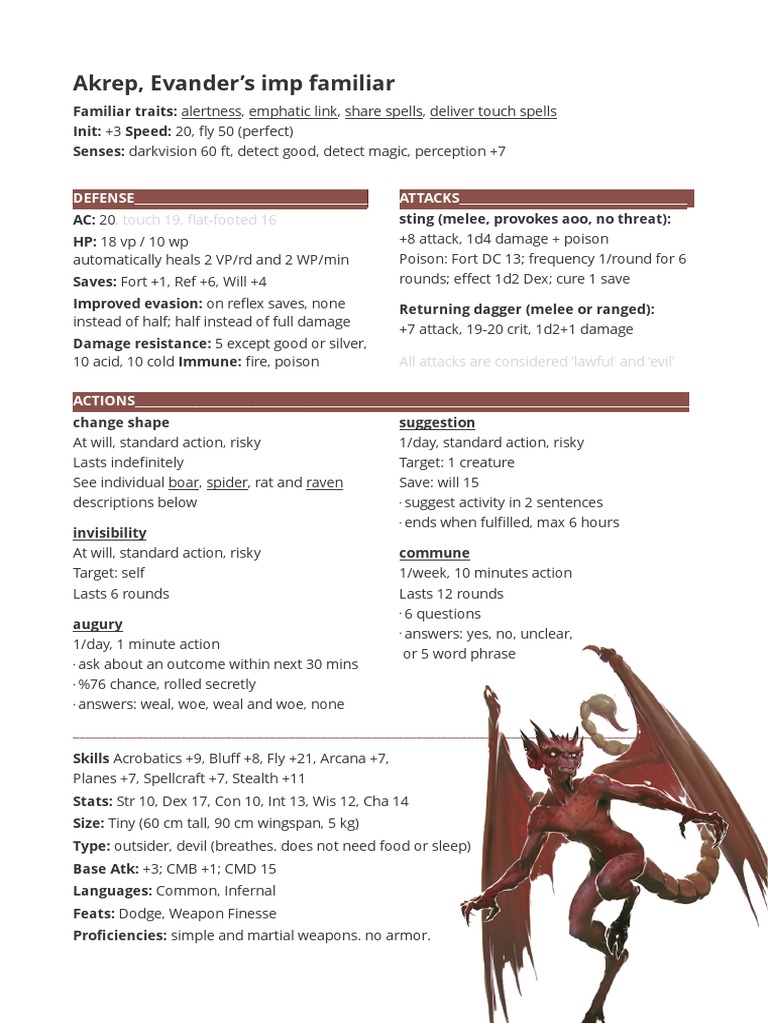 Evander Imp Familiar | PDF
