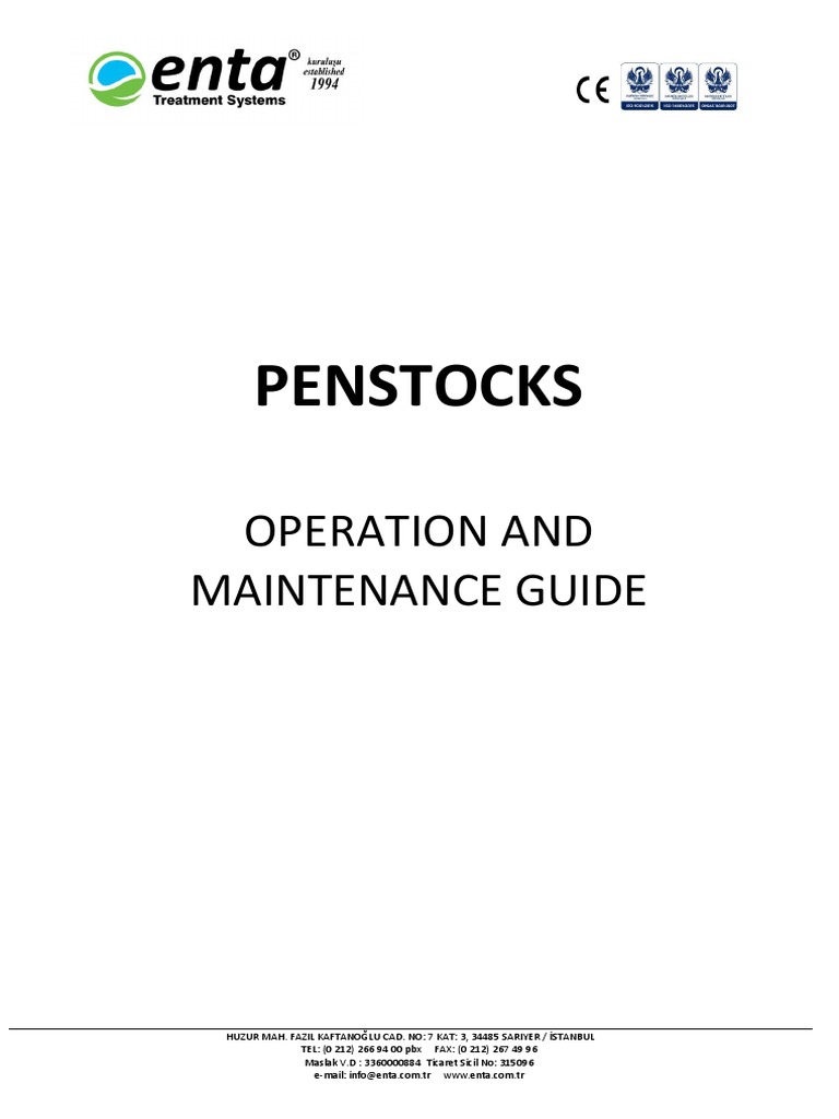 Penstocks: Operation and Maintenance Guide | Download Free PDF | Equipment | Mechanical Engineering