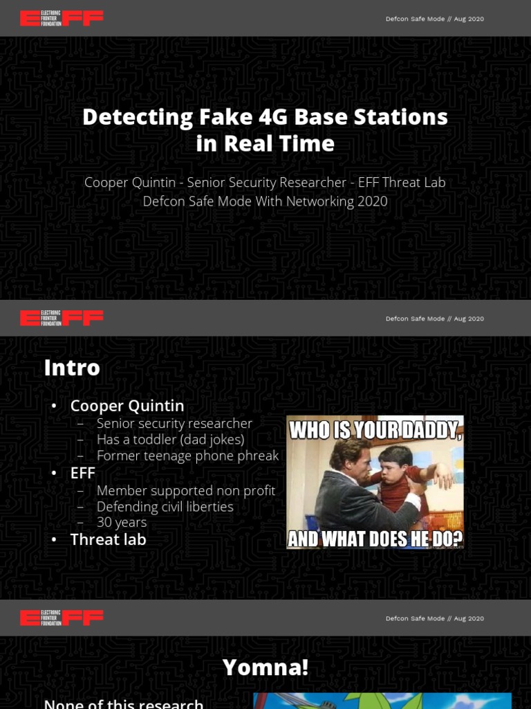DEF CON Safe Mode - Cooper Quintin - Detecting Fake 4G Base Stations in Real Time | PDF | Mobile ...