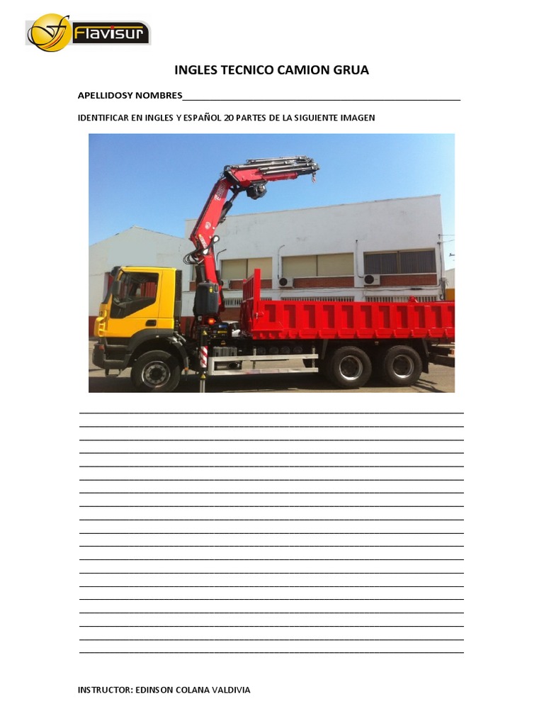 Ingles Tecnico Camion Grua | PDF