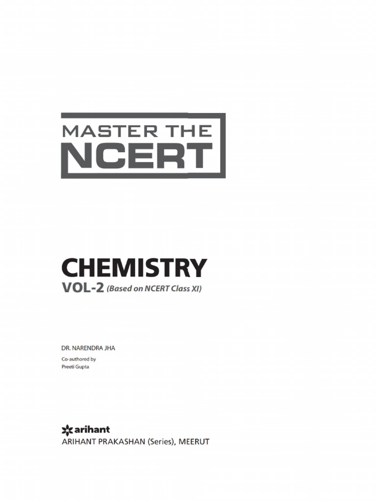 Arihant Master The NCERT Chemistry Class 12 | PDF
