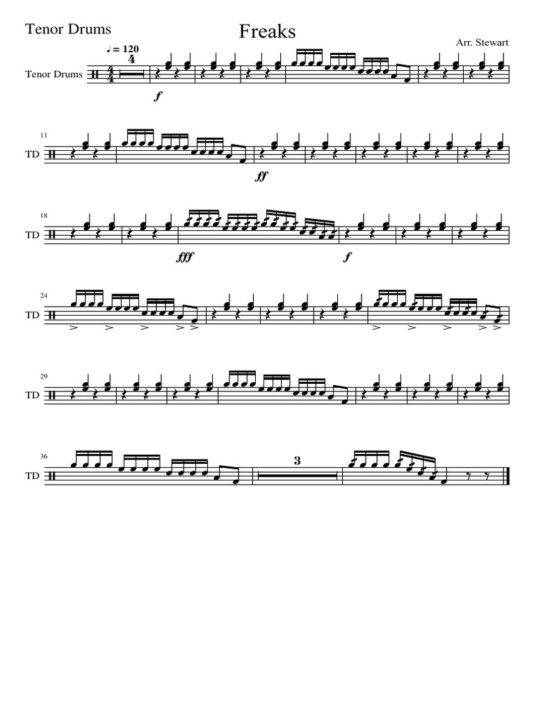 Timmy Trumpet's "Freaks" Drum Score | PDF