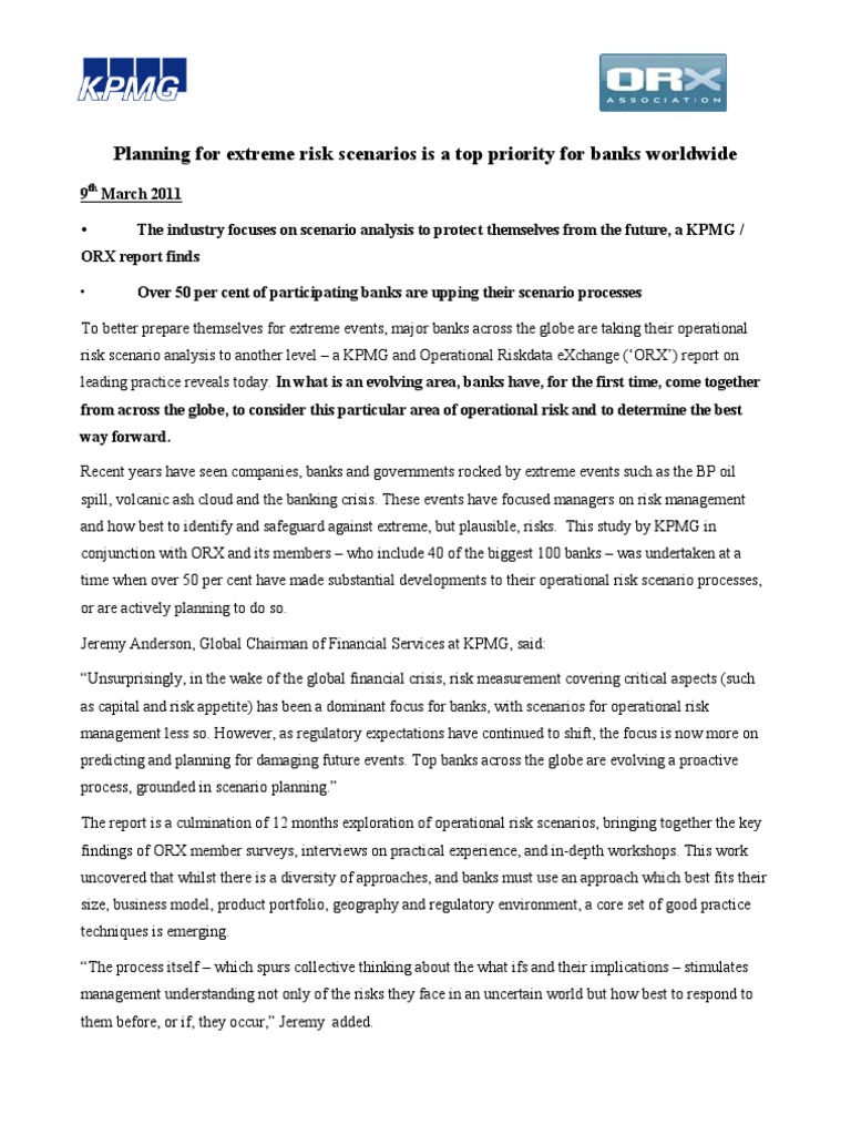 Planning For Extreme Risk Scenarios Is A Top Priority For Banks ...