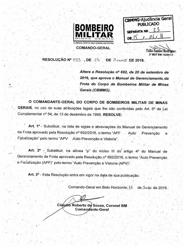 Res. 793 - Manual de Gerenciamento de Frota | PDF