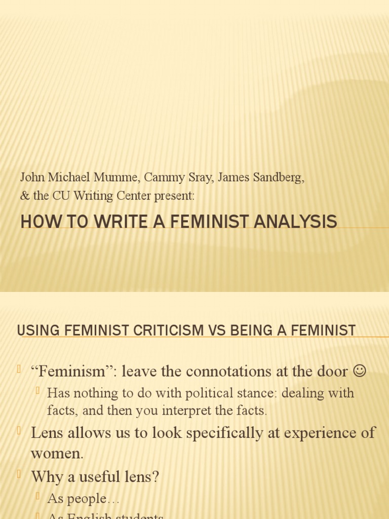 How To Do Feministic Character Analysis | PDF | Gender Studies | Feminism