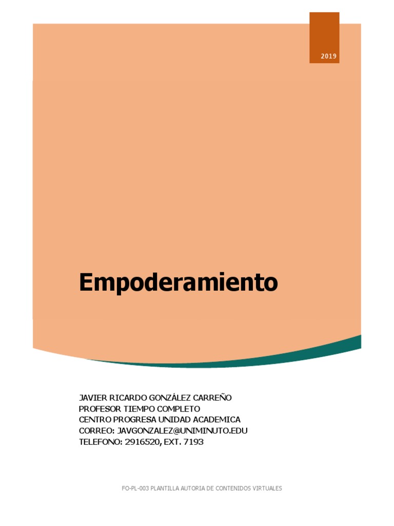 Contenido Virtual Empoderamiento Tema 4 | PDF | Empoderamiento | Toma de decisiones